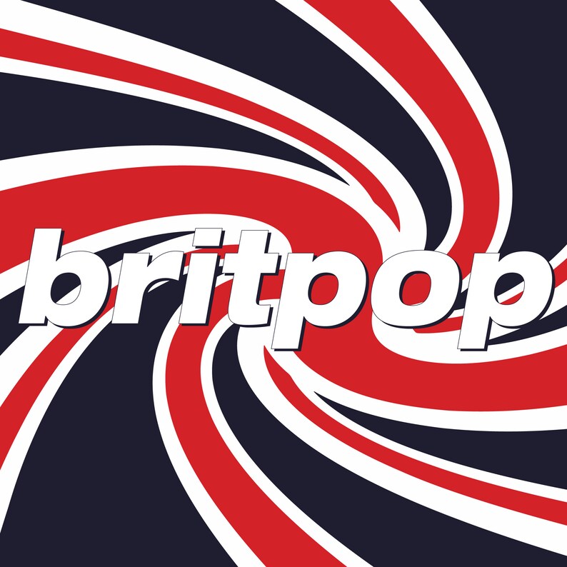 Britpop Sticker 2" X 2" Inch Square Vinyl Brit Pop Bumper Sticker With ...