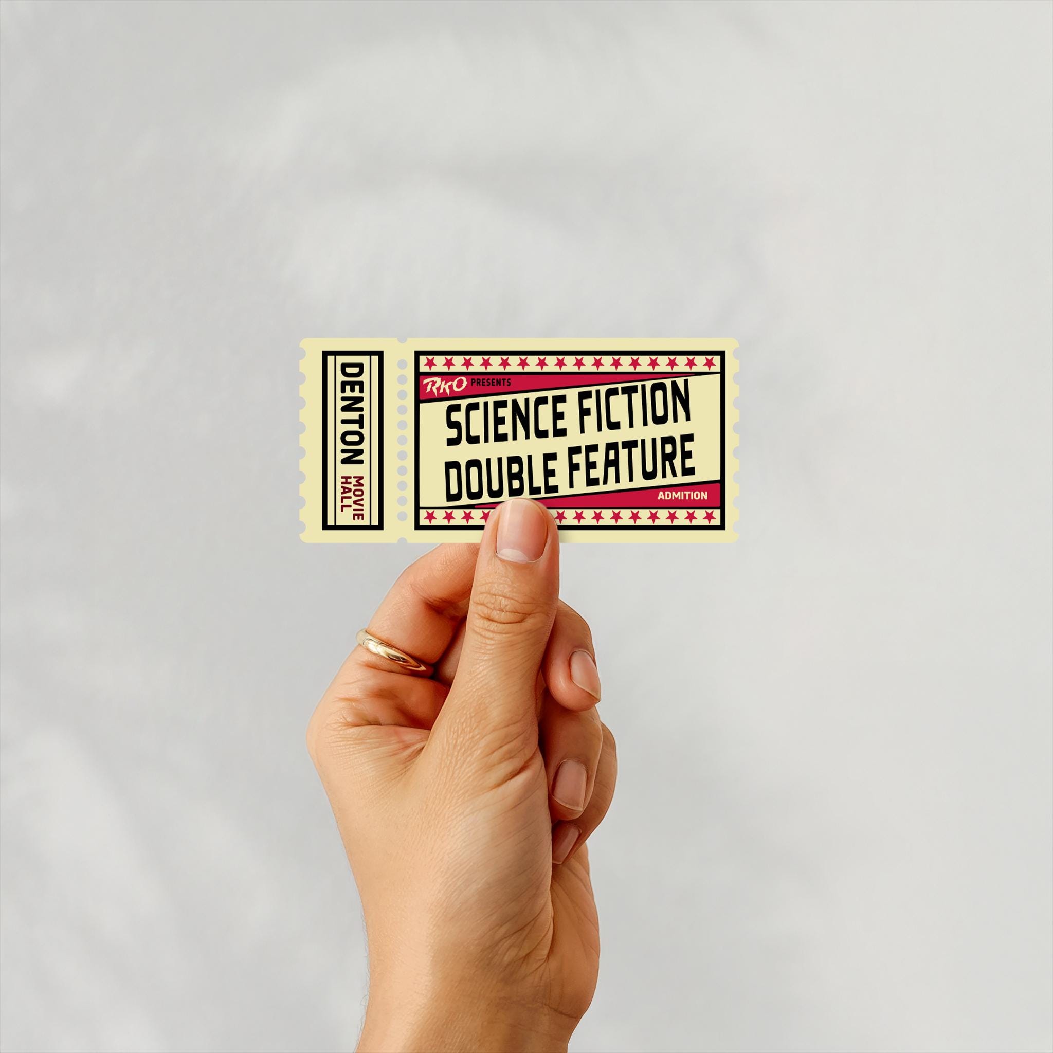 Rocky Horror Sticker: Science Fiction Double Feature Ticket, 3