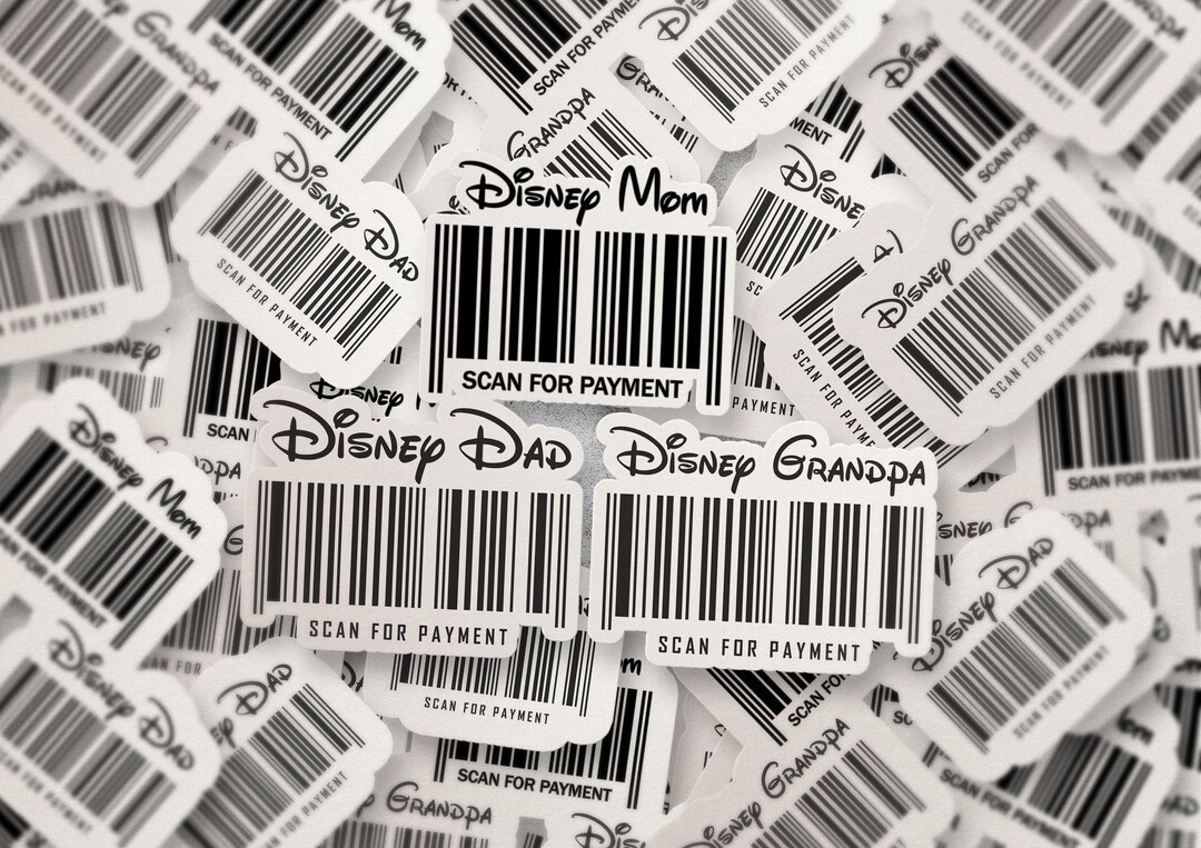 Disney Family Barcode Decal – Scan for Payment Vinyl for Dad, Mom ...