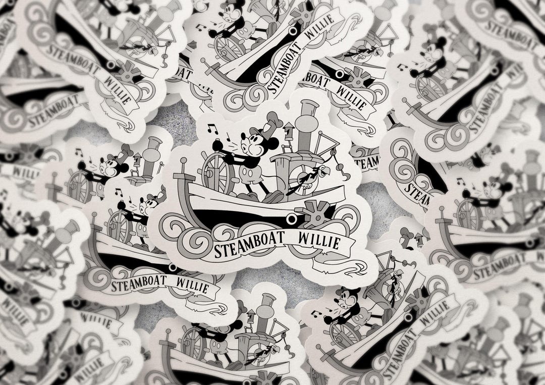 Steamboat Willie Sticker – Vintage Cartoon Vinyl Sticker for Disney ...