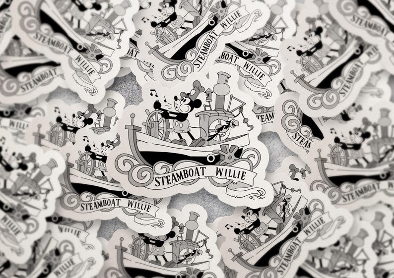Steamboat Willie Sticker – Vintage Cartoon Vinyl Sticker for Disney ...