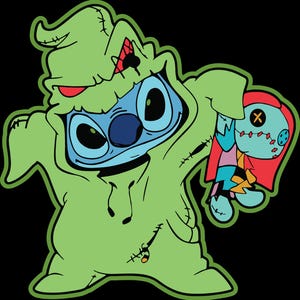 Stitch as Oogie Boogie Sticker: Halloween Mashup Vinyl Decal - Etsy