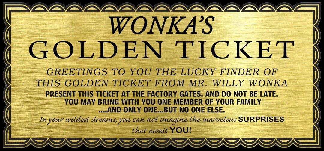 Golden Ticket Sticker | Willy Wonka-inspired Vinyl Decal | Charlie and ...