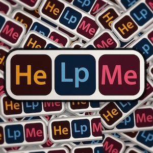 Help Me Sticker | Graphic Design Keyboard Art Decal | Funny Laptop ...