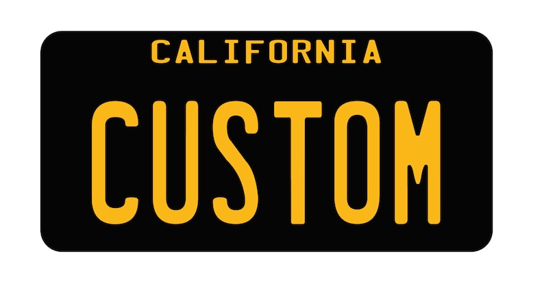 Custom California License Plate Sticker: Personalized Retro Tag Vinyl ...