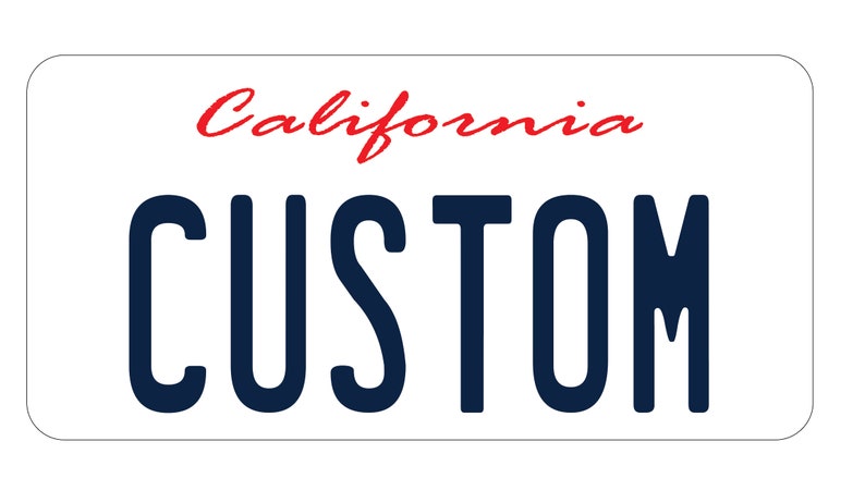 Custom California License Plate Sticker: Personalized Retro Tag Vinyl ...