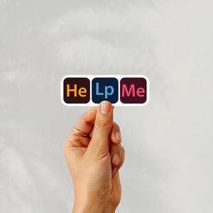 Help Me Sticker | Graphic Design Keyboard Art Decal | Funny Laptop ...