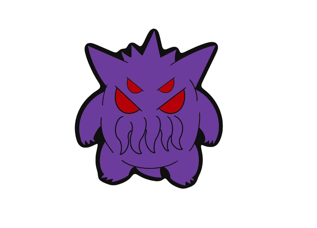 Genthulhu Sticker | Gengar Cthulhu Mashup Vinyl Decal | Funny Spooky ...