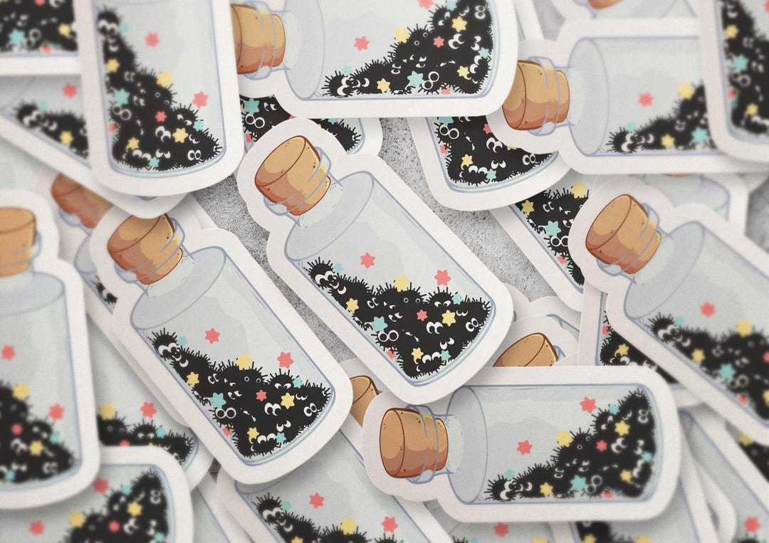 Soot Sprite Jar Sticker: Studio Ghibli Anime - Kawaii Laptop Decal - Etsy