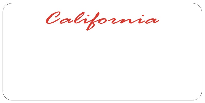 Custom California License Plate Sticker: Personalized Retro Tag Vinyl ...