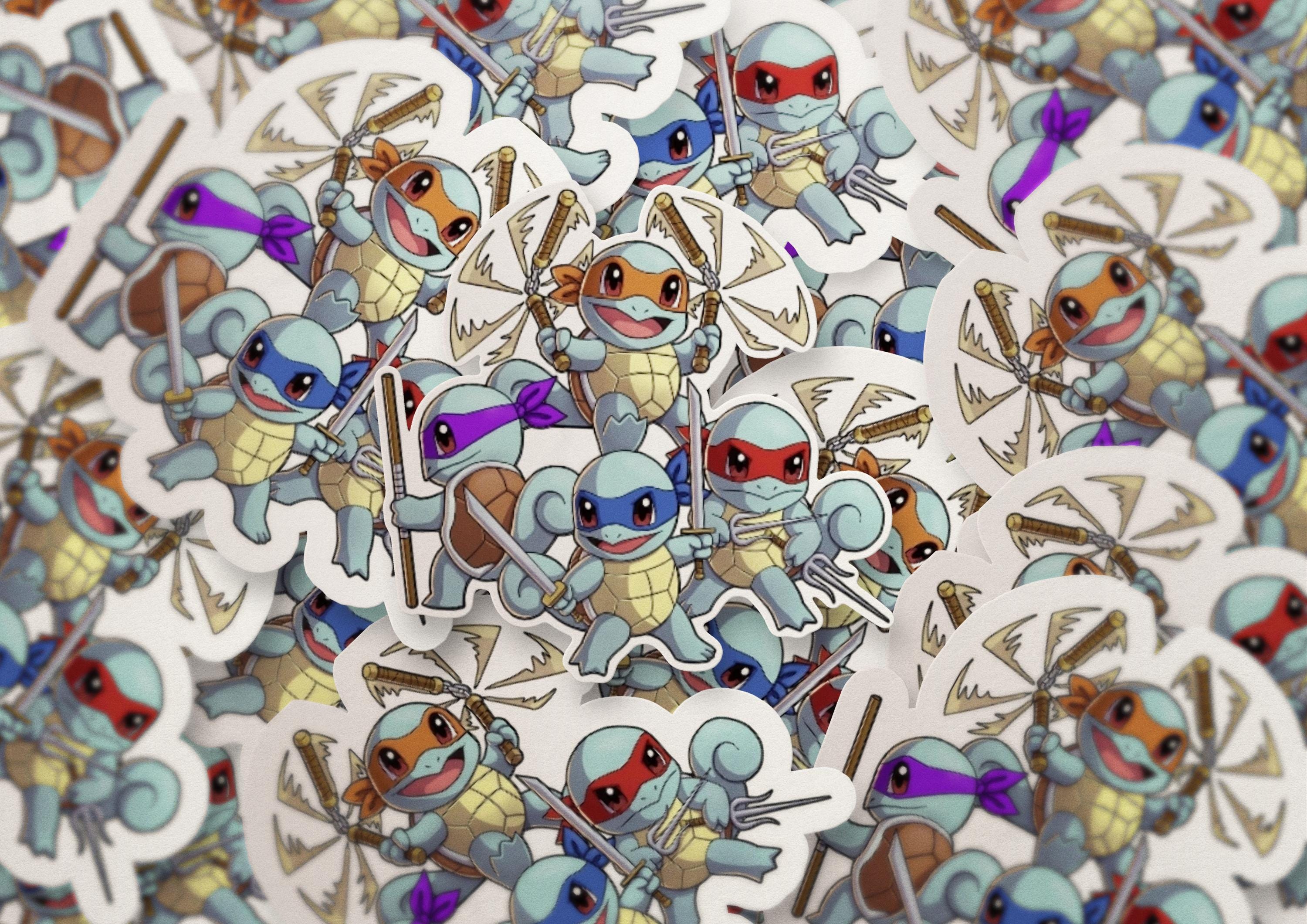 Ninja Squirtles Sticker | Pokemon TMNT Mashup Vinyl Decal | Cute ...