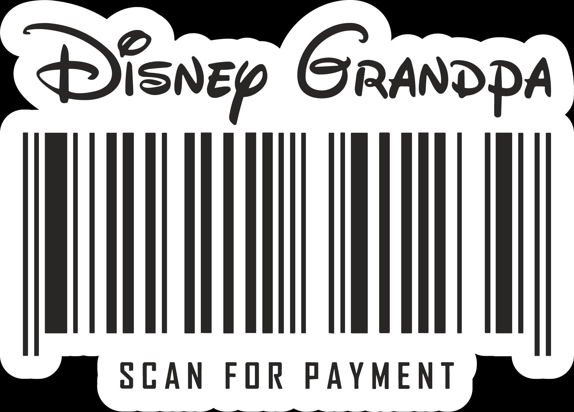 Disney Family Barcode Decal – Scan for Payment Vinyl for Dad, Mom ...