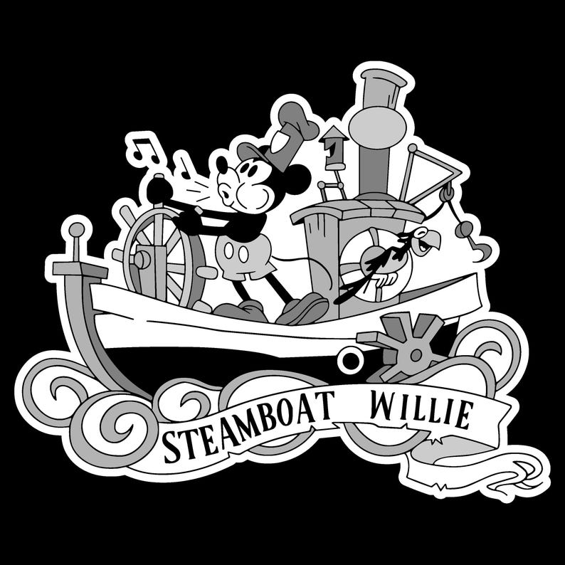 Steamboat Willie Sticker – Vintage Cartoon Vinyl Sticker for Disney ...