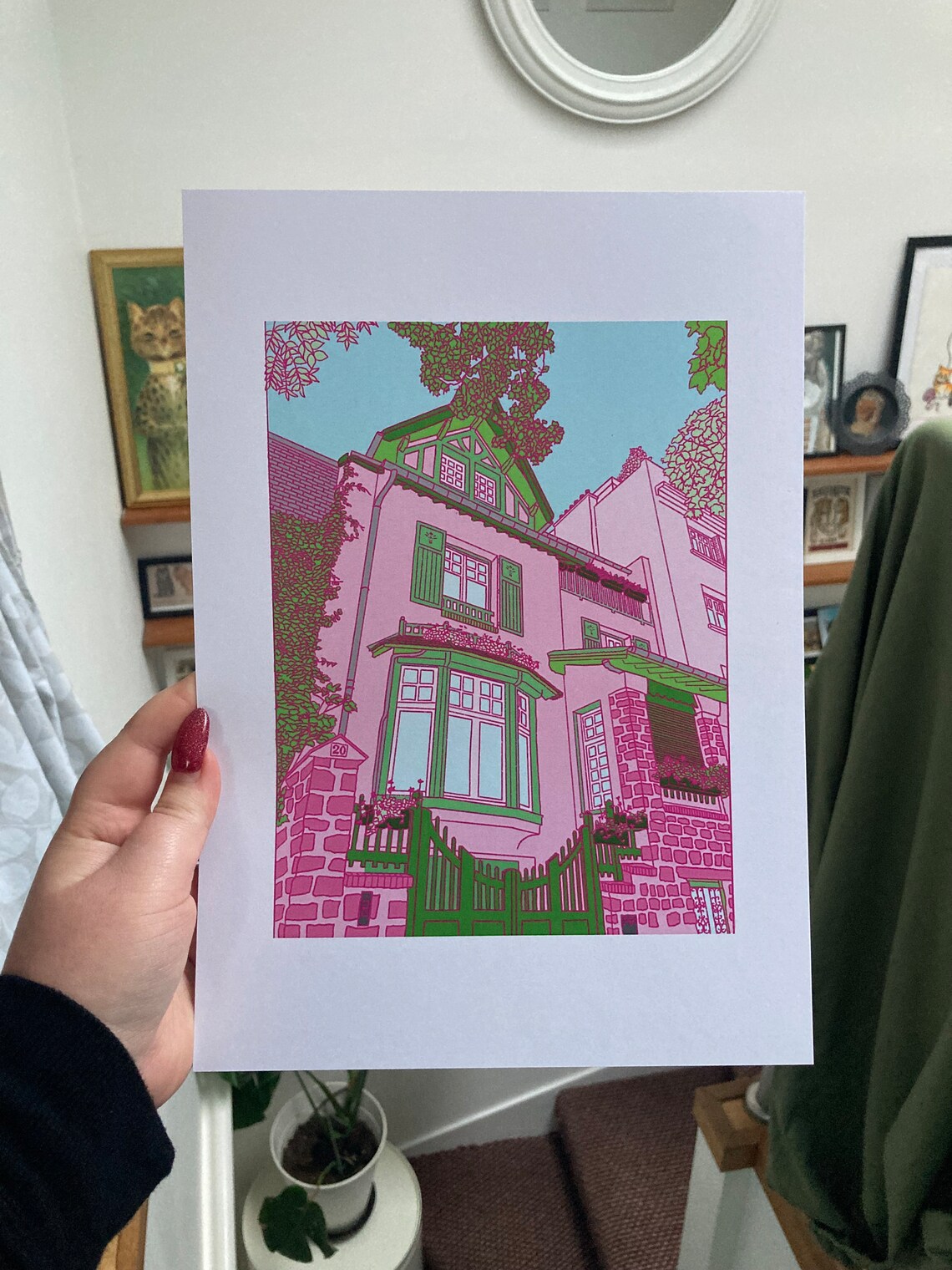 Pink Paris Art Print Montmartre Art Gallery Wall Europe Parisian Street ...