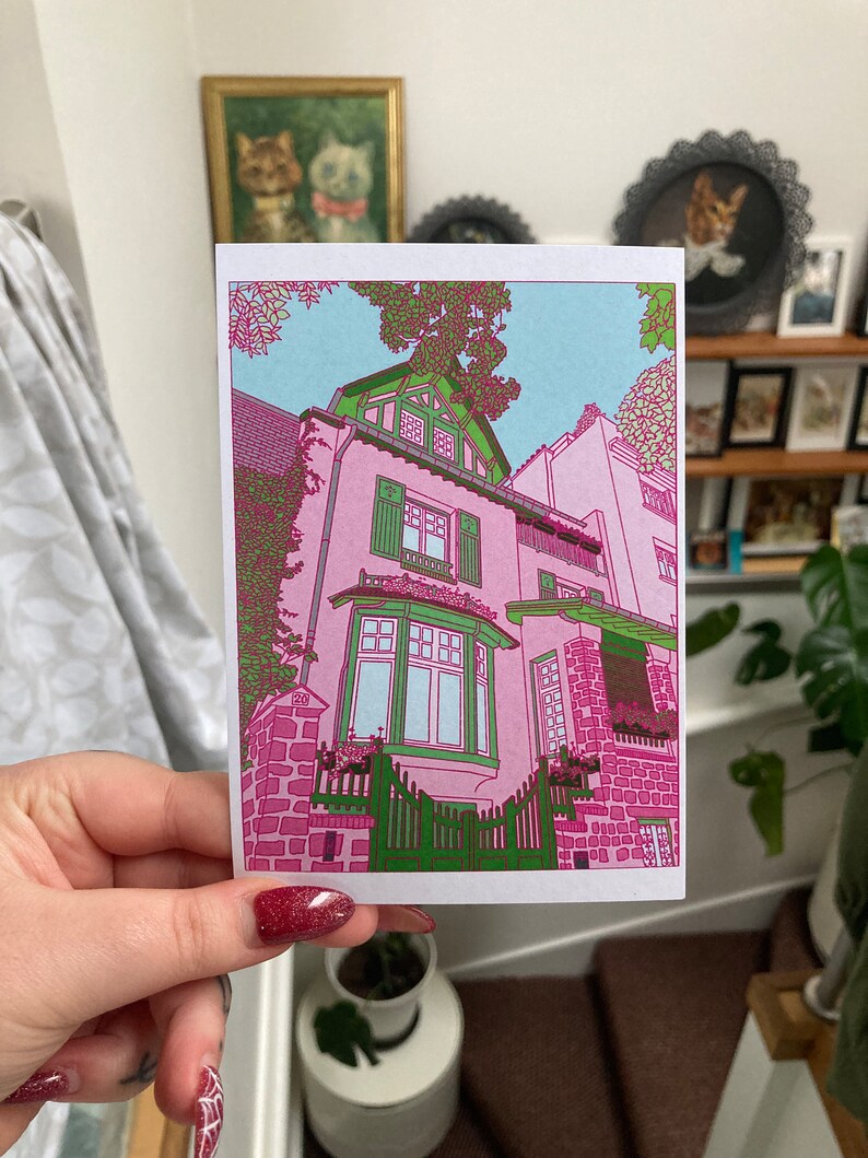 Pink Paris Art Print Montmartre Art Gallery Wall Europe Parisian Street ...