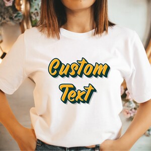 Retro Custom Text Shirt, Retro Custom Name Shirt, Personalized Retro ...