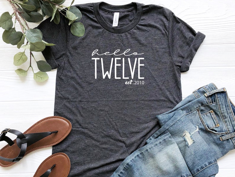 Hello Twelve Shirt 12th Birthday Shirt Hello 12 Shirt 12th - Etsy