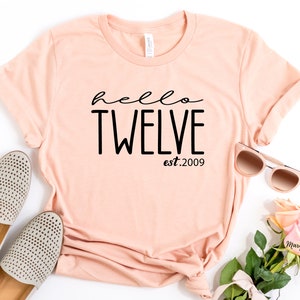 Hello Twelve Shirt 12th Birthday Shirt Hello 12 Shirt 12th | Etsy