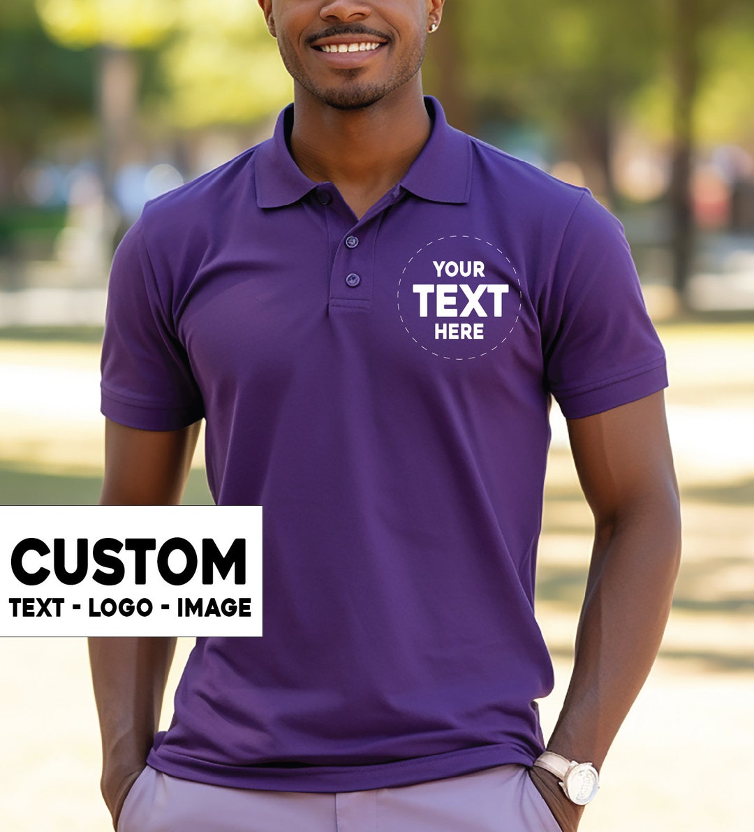 Custom Text Polo Shirts Personalized Company Logos, Team Sports ...