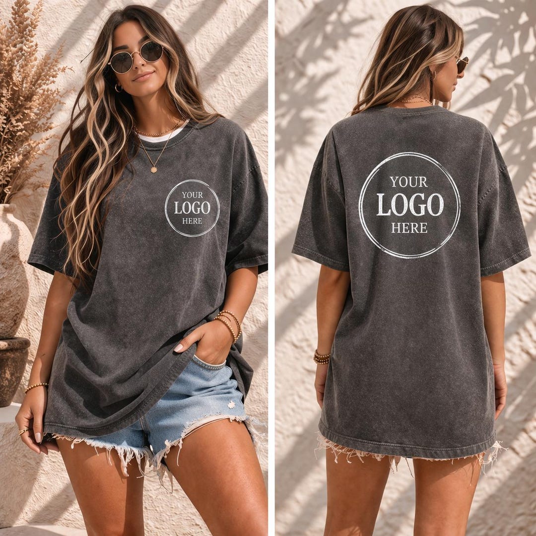 Comfort Colors T-shirt - Custom Logo Print Front and Back - Etsy