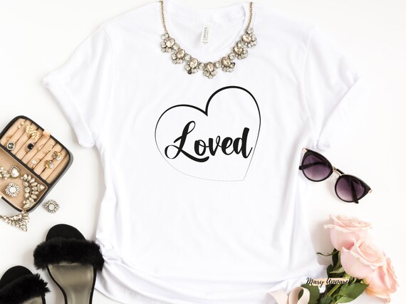 Heart Love Shirt / Loved Shirt / Cursive Love / Wife | Etsy