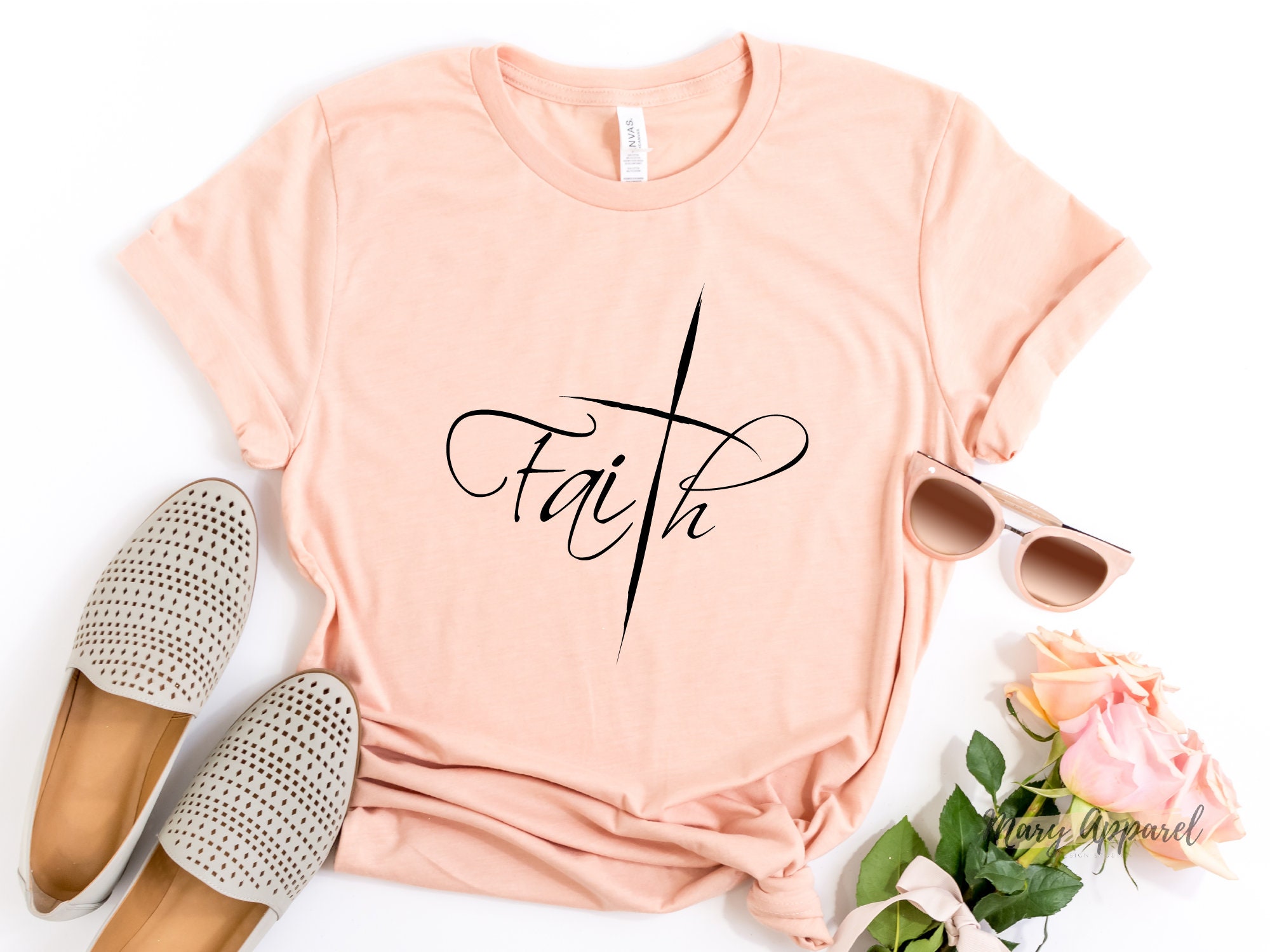Faith Shirt Christian Shirt Religious Shirt Faith Cross T - Etsy