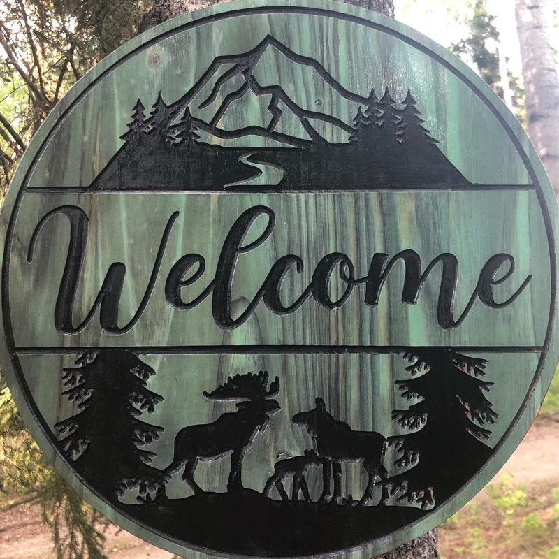 Moose Welcome Sign - Etsy