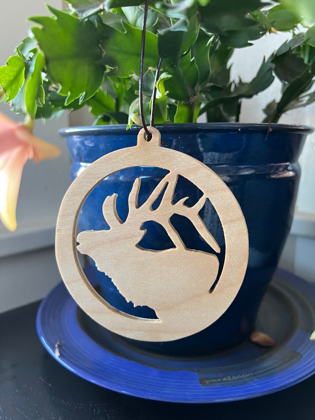 Elk Christmas Ornament, Wood Carved - Etsy