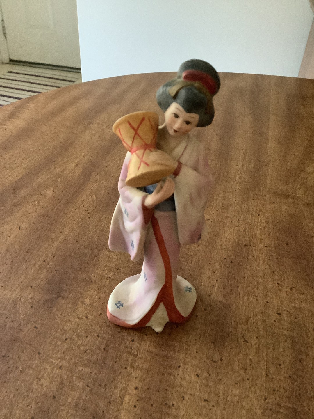 Vintage Japanese Geisha Figurine Porcelain With Instrument 7 Ceramic ...