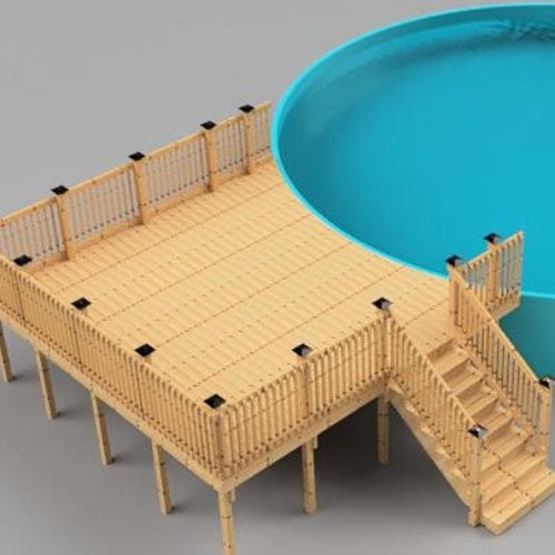 Above Ground Pool Deck Plans 8x16 - Etsy