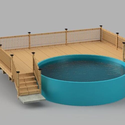 Plans for Above Ground Pool Deck 12x14 24' Round Pool - Etsy
