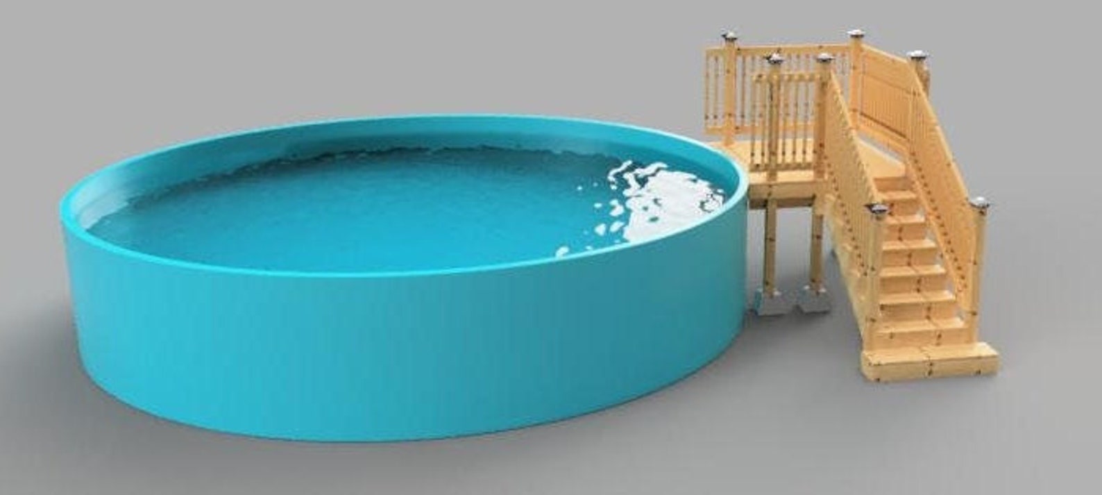 Plans for Above Ground Pool Deck 5x6 21' Round Pool. Left Entry Steps ...