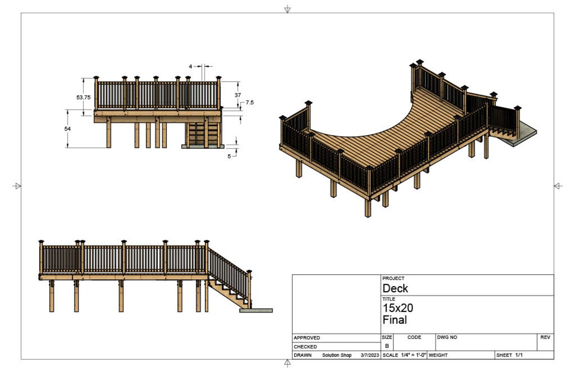 Plans for Above Ground 15x20 Pool Deck for 15' Round Pool 54" High - Etsy