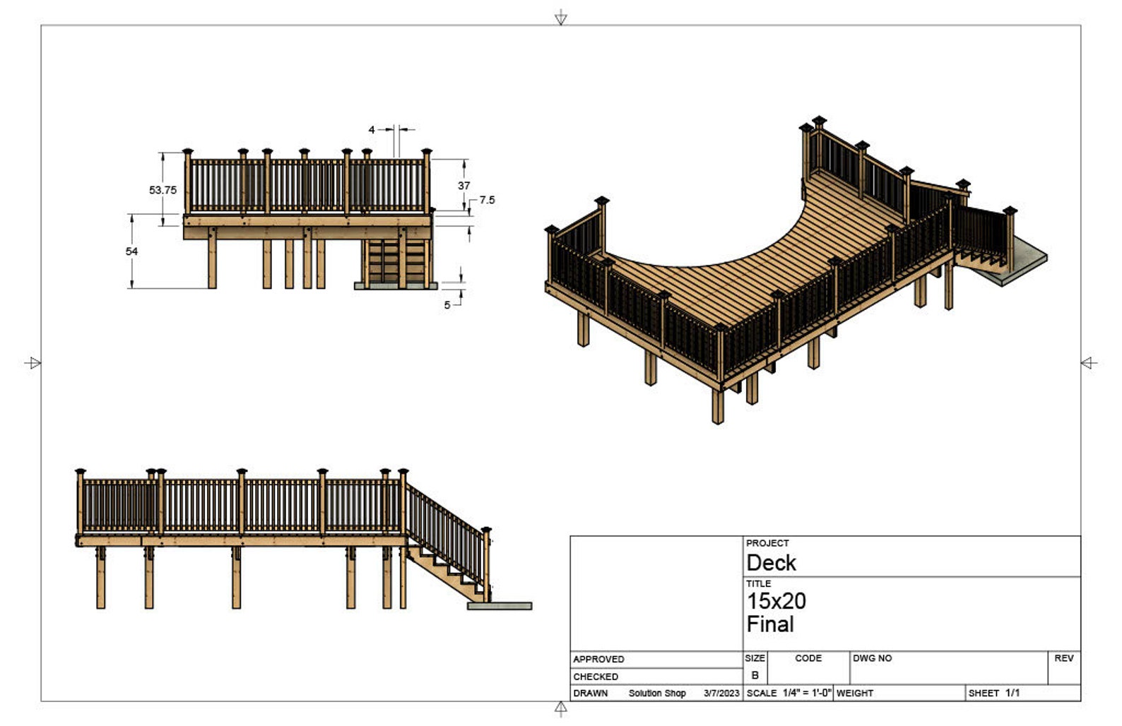 Plans for Above Ground 15x20 Pool Deck for 15' Round Pool 54" High - Etsy
