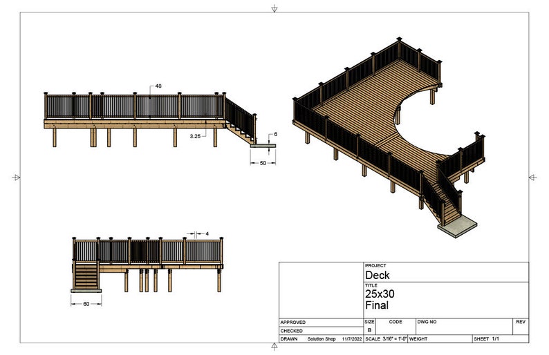 Plans for Above Ground 25'x30' Pool Deck for 21' Round Pool 54" High - Etsy