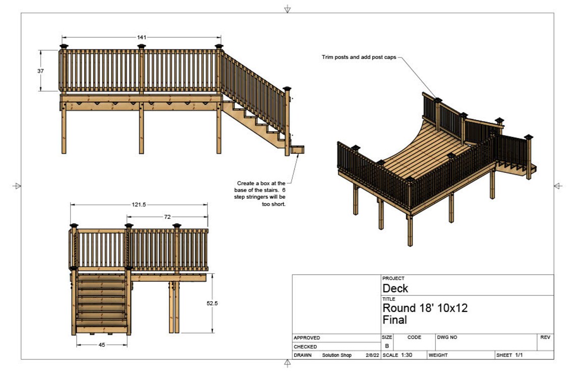 Plans for Above Ground Pool Deck 10x12 18' Round Pool - Etsy