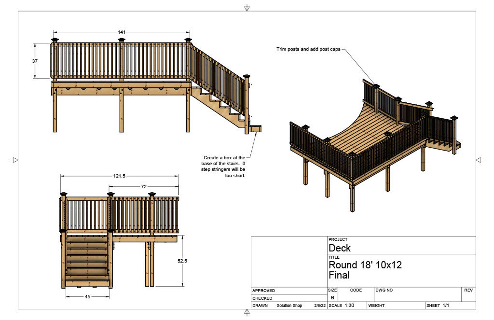 Plans for Above Ground Pool Deck (10x12) 18' Round Pool, Stair Option ...