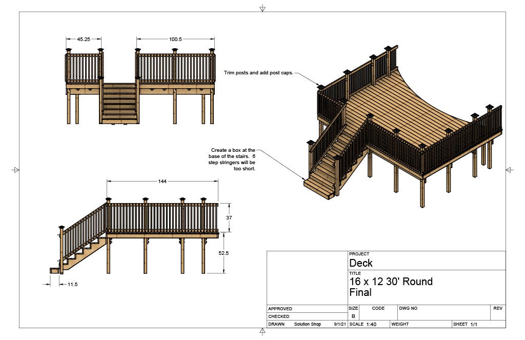 Plans for Above Ground Pool Deck (12x16) 27' Round Pool 54" High - Etsy