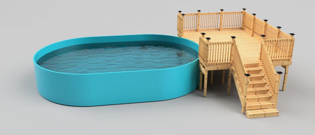 Plans for Above Ground 12x16 Pool Deck(left Entry) for an 16x24 Oval ...