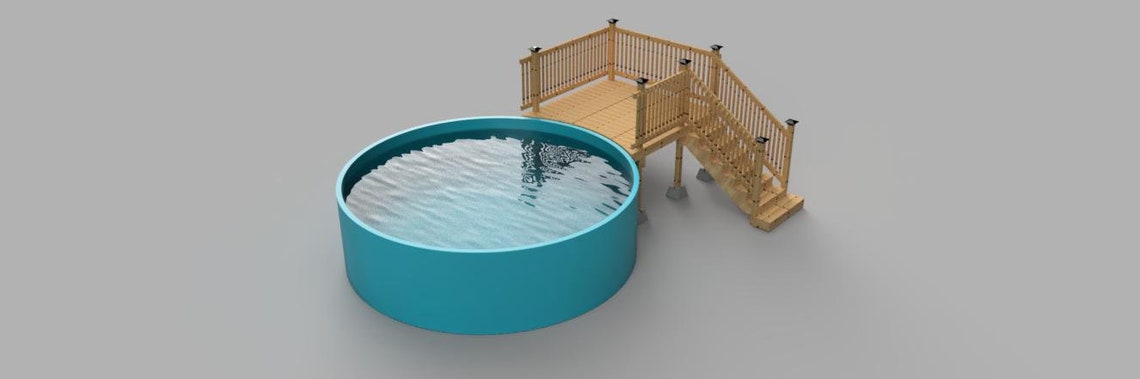 Plans for Above Ground Pool Deck (8x8) 15' Round Pool. Left Entry Steps ...