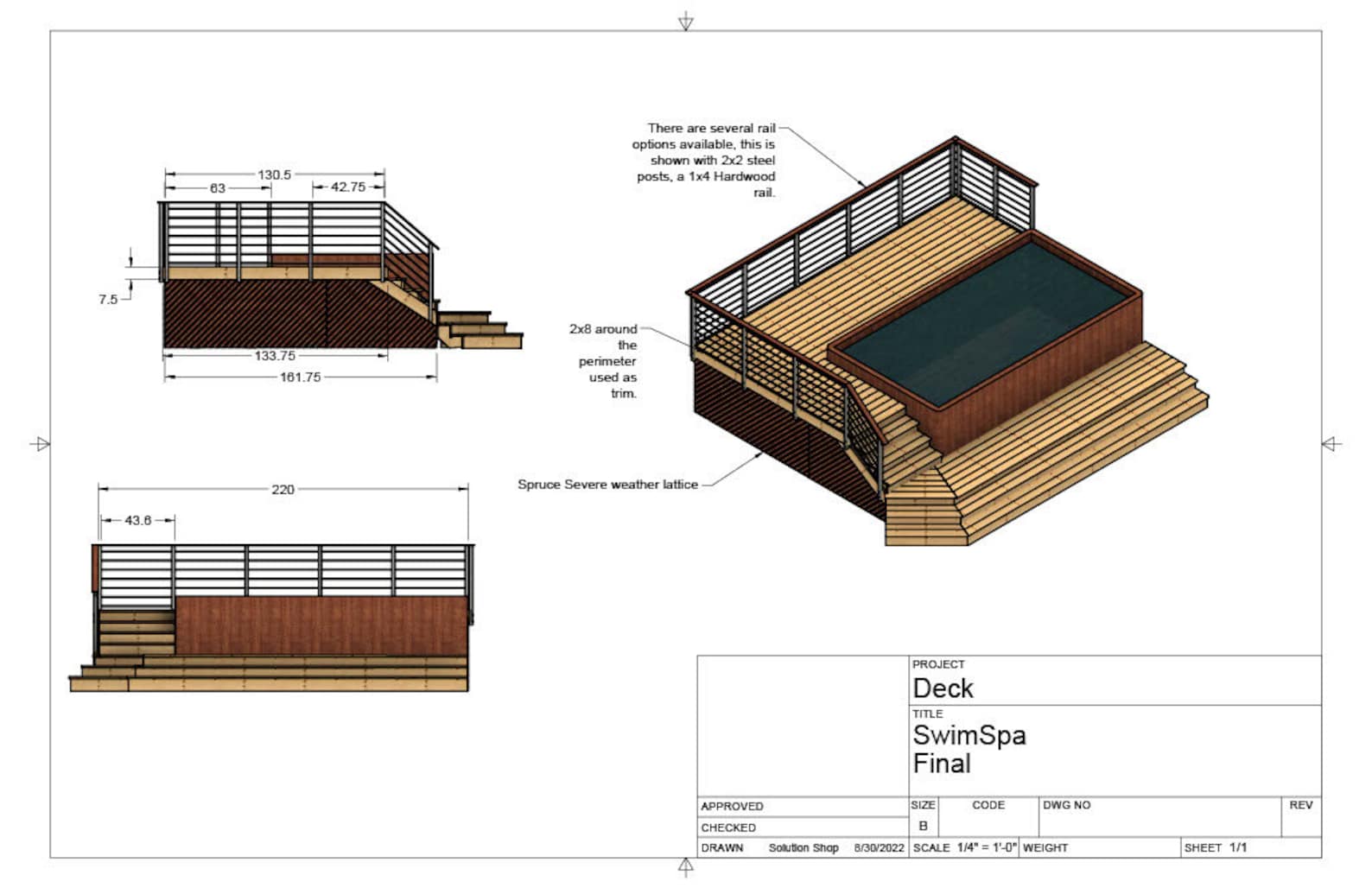 Deck Plans for 8'x 14.5' Swim Spa - Etsy