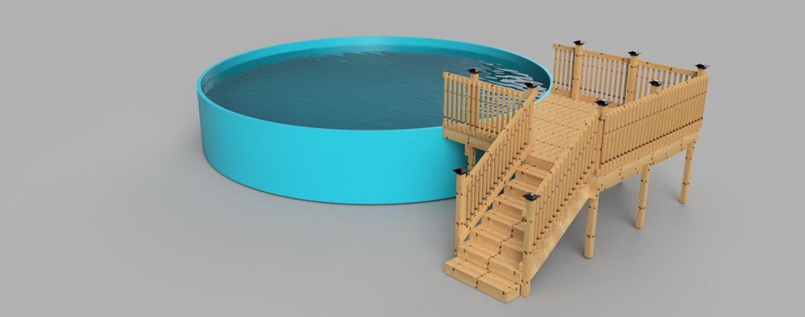 Plans for Above Ground Pool Deck 10x10 24' Round Pool 52 High - Etsy