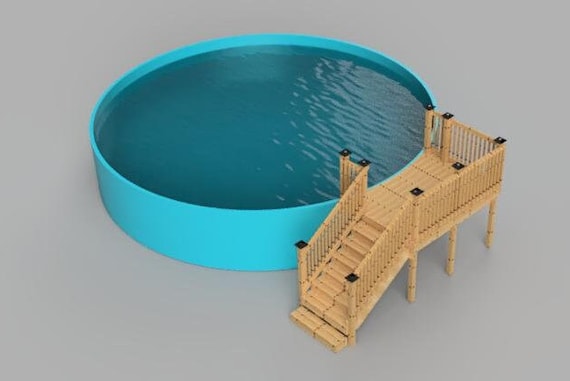Plans for Above Ground Pool Deck 6x10 24' Round Pool. . - Etsy