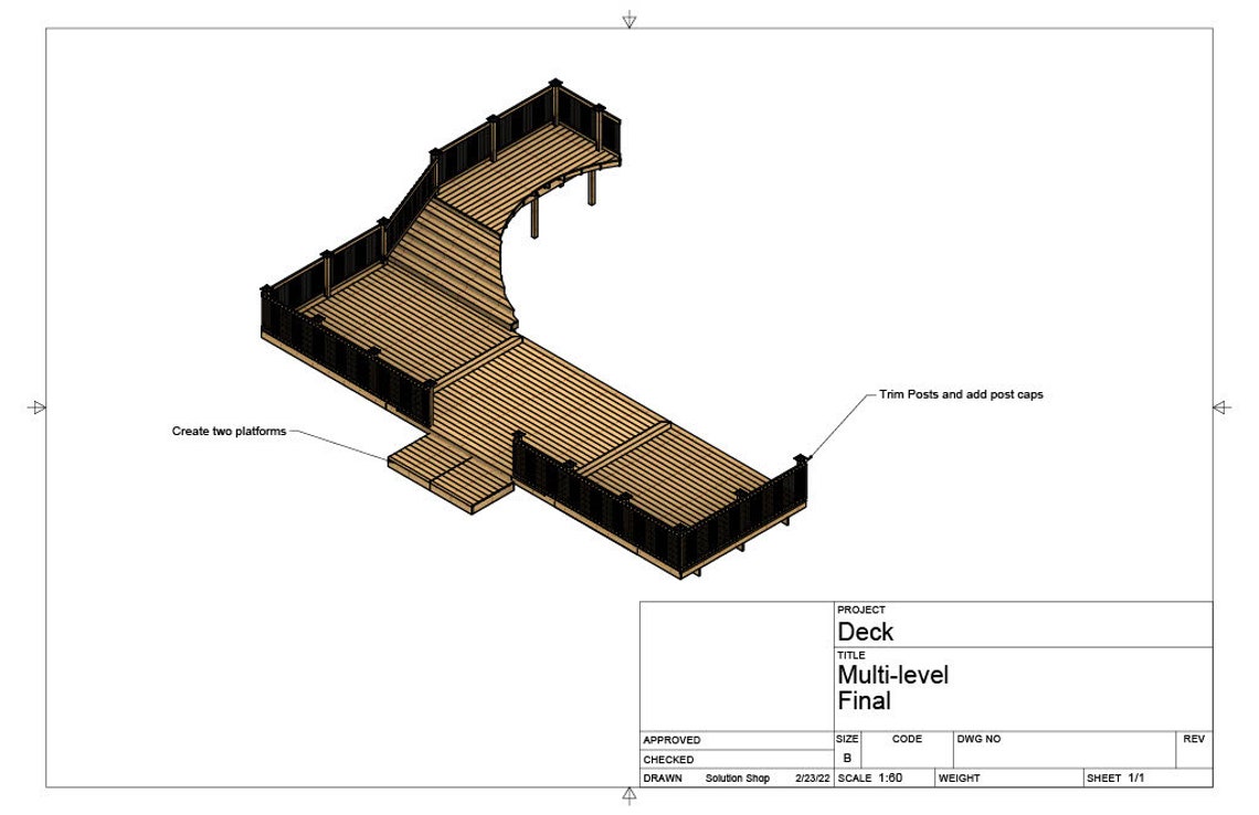 Plans for Multi-level Above Ground Pool Deck | Etsy