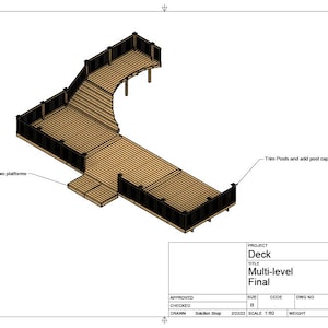 Plans for Multi-level Above Ground Pool Deck 21'x43'x54", Upper 6'x12 ...