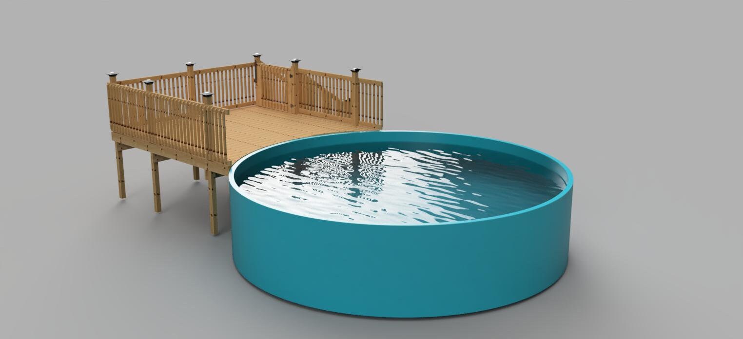 Plans for Above Ground Pool Deck (12x12) 18' Round Pool With Gate. - Etsy