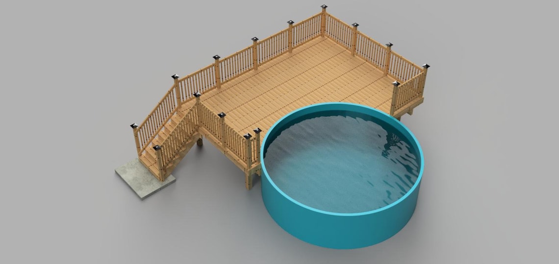 Plans for Above Ground 15x20 Pool Deck for 15' Round Pool 54" High - Etsy