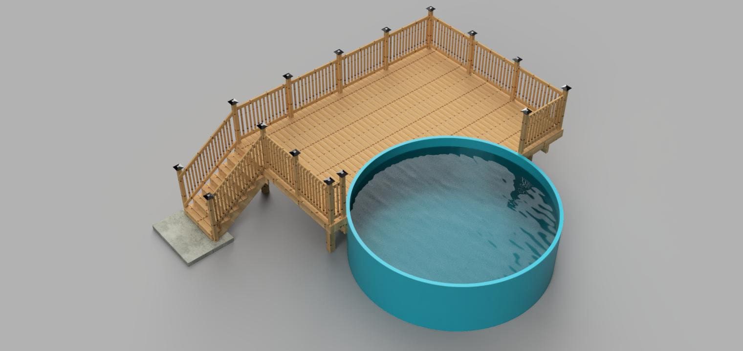 Plans for Above Ground 15x20 Pool Deck for 15' Round Pool 54" High - Etsy