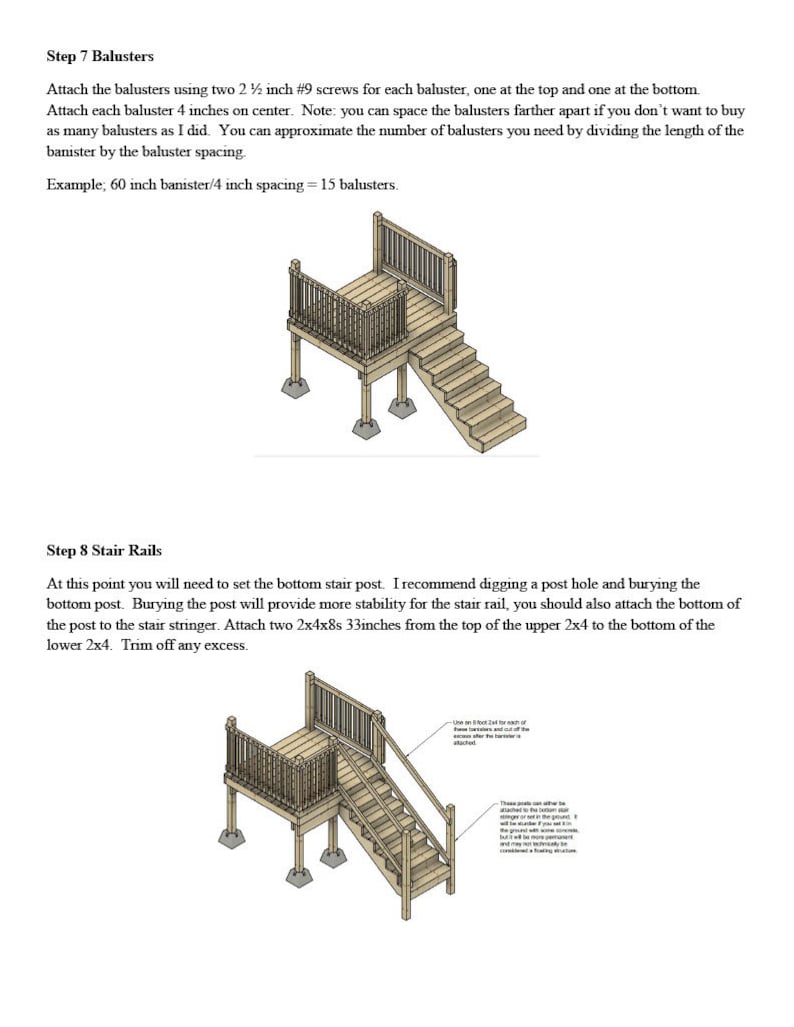 Above Ground Pool Deck Plans (5x6) Front Entry - Etsy