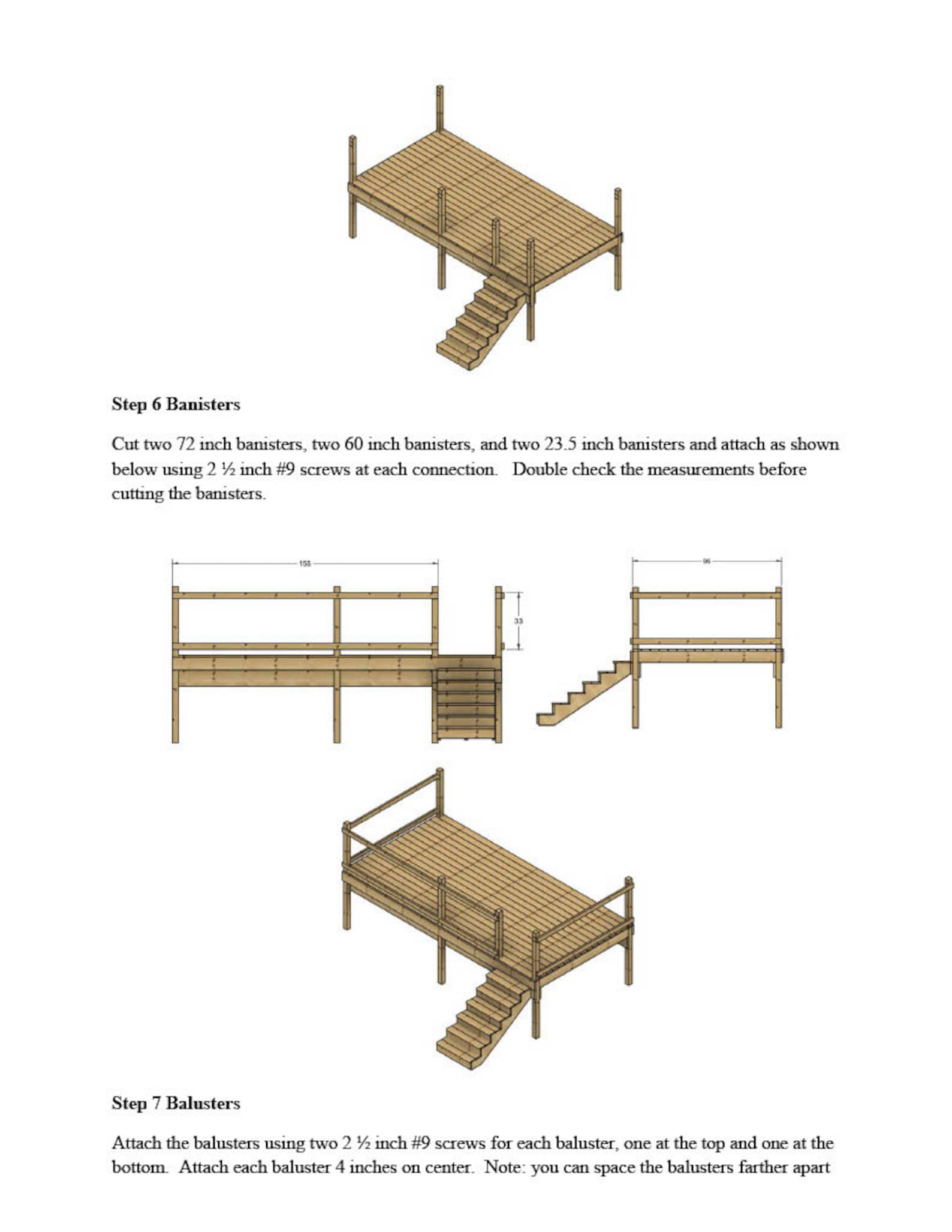 Above Ground Pool Deck Plans (8x16) - Etsy